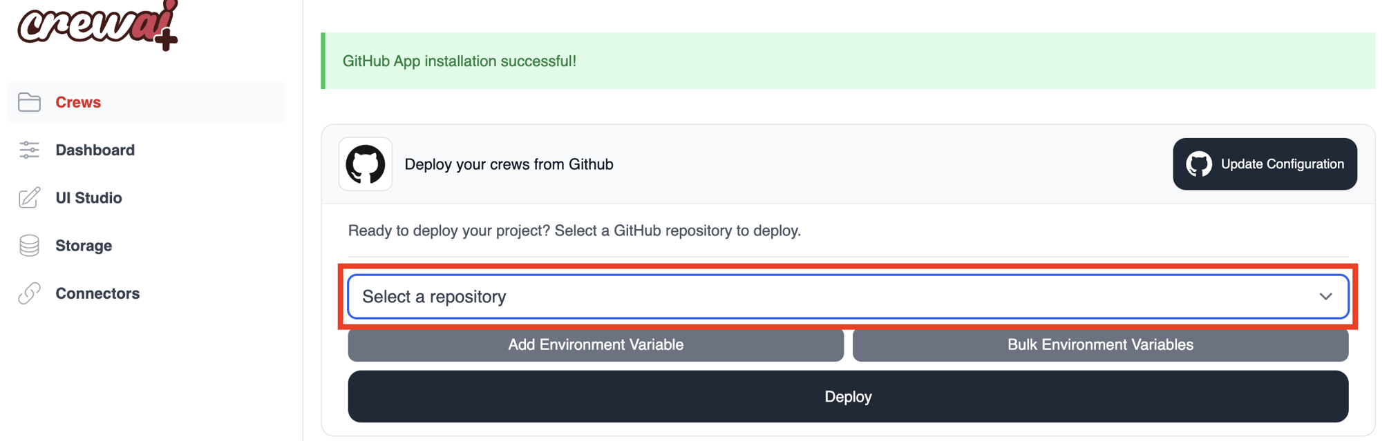 Deploying your crew to crewAI Enterprise
